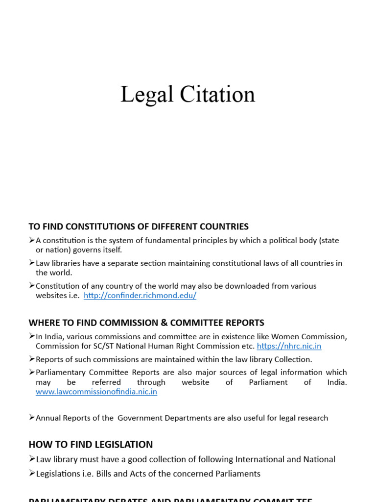 Legal Citation | Download Free PDF | Government Of India | Governance