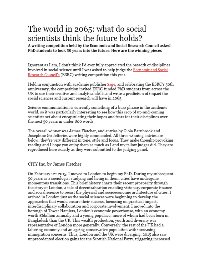 The World in 2065 | PDF | Social Sciences | Climate Change