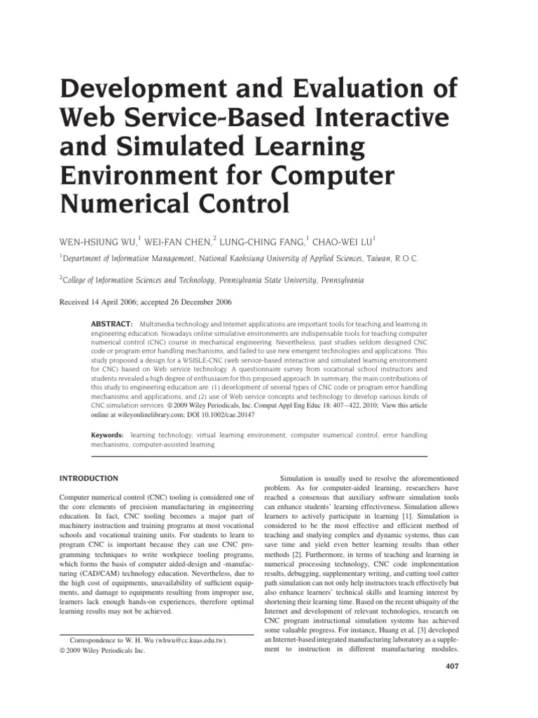 Development and Evaluation of Web Service-Based Interactive and Simulated Learning Environment ...
