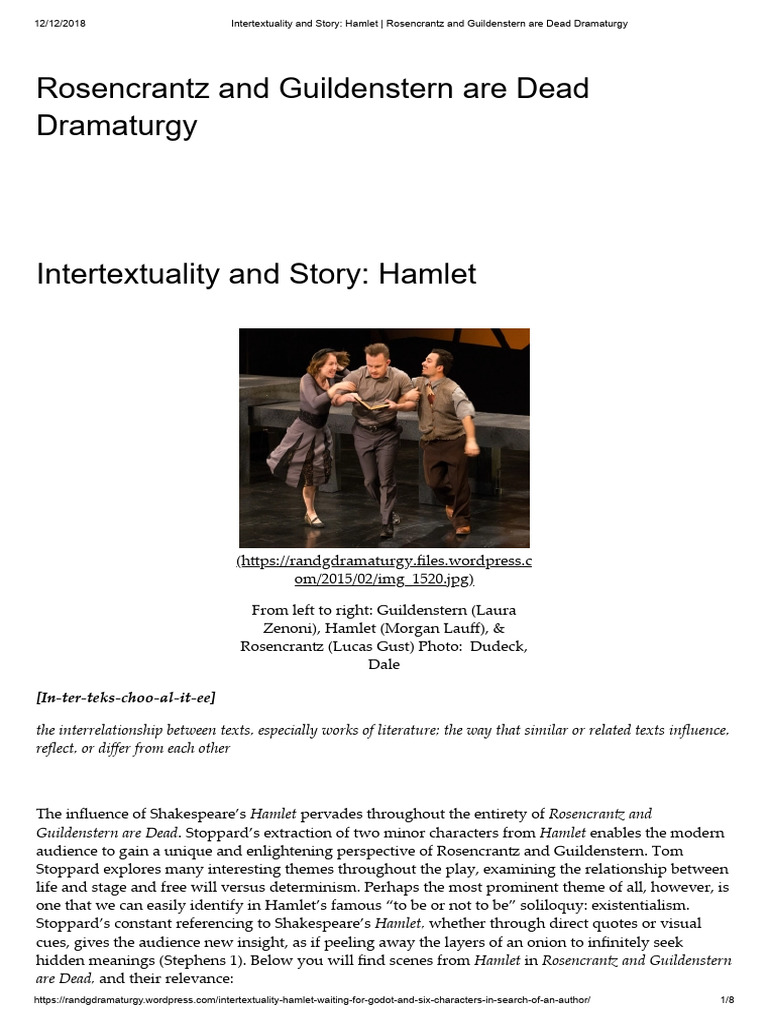 Intertextuality in Hamlet and Stoppard | PDF | Hamlet | Shakespearean ...