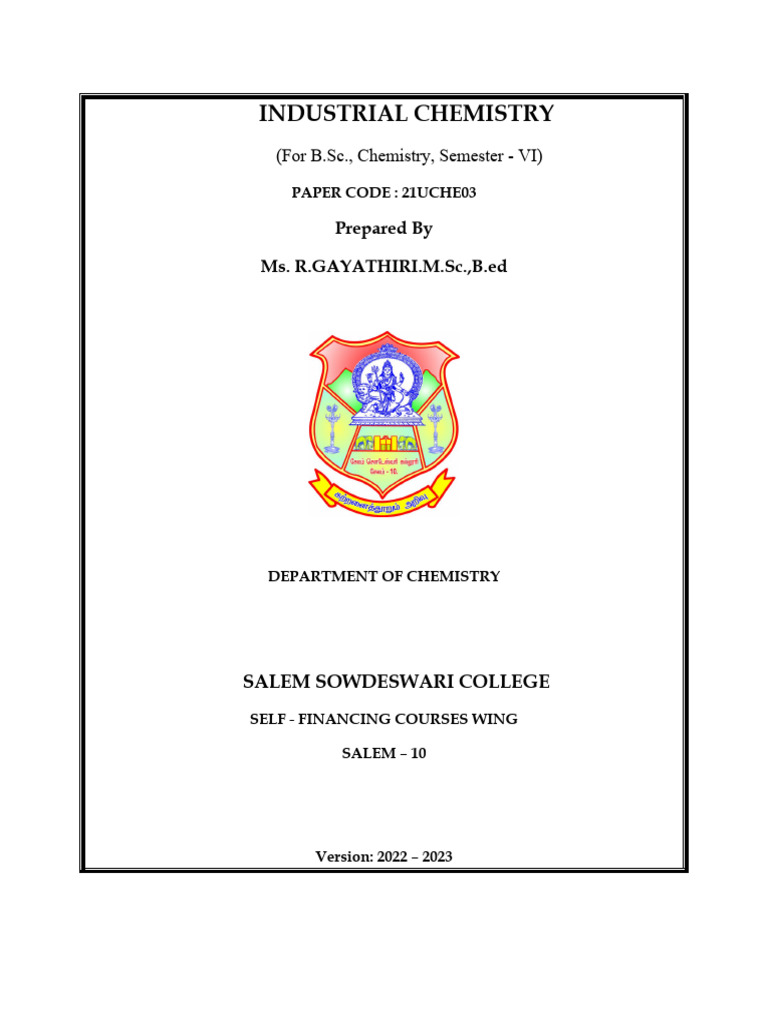 Chemical Reactions in Industrial Chemistry | PDF | Fuels | Coal