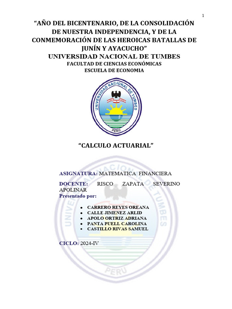 Calculo Actuarial (1) S | PDF | Actuario | Seguro Calculo Actuarial (1) S | PDF | Actuario | Seguro