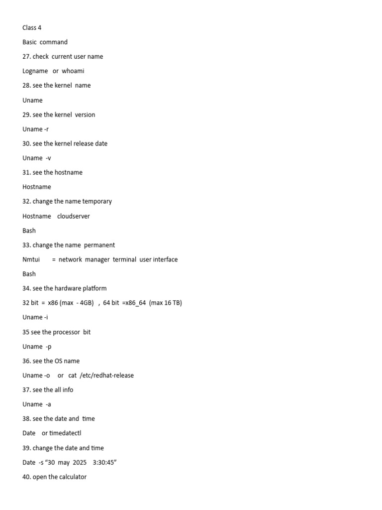 Class 4 Basic Command Par 2 | PDF | Computer File | Kernel (Operating System)