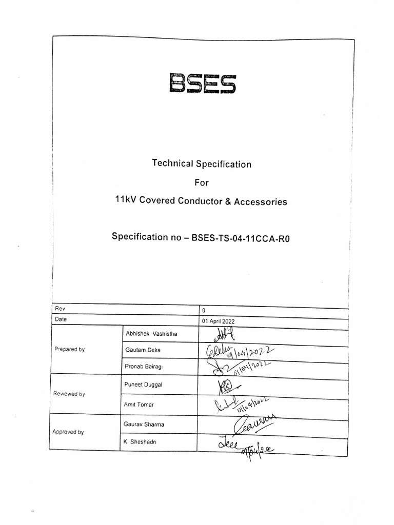 Technical Specification 11kV Covered Conductor and Accessories ...