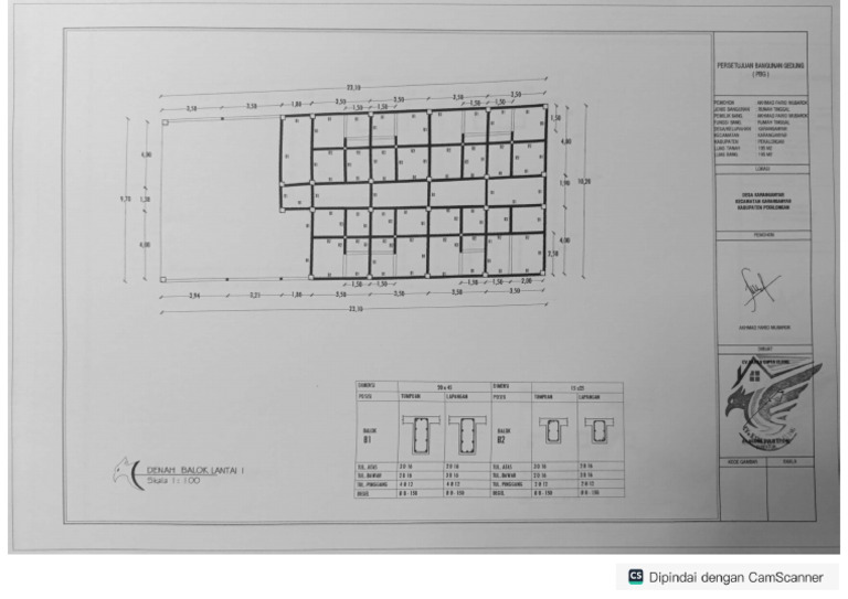 Denah Balok Lantai 1 | PDF