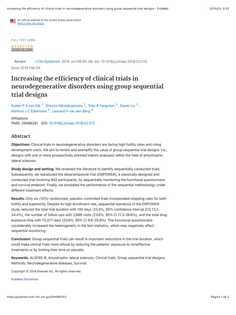 Increasing The Efficiency of Clinical Trials in Neurodegenerative ...