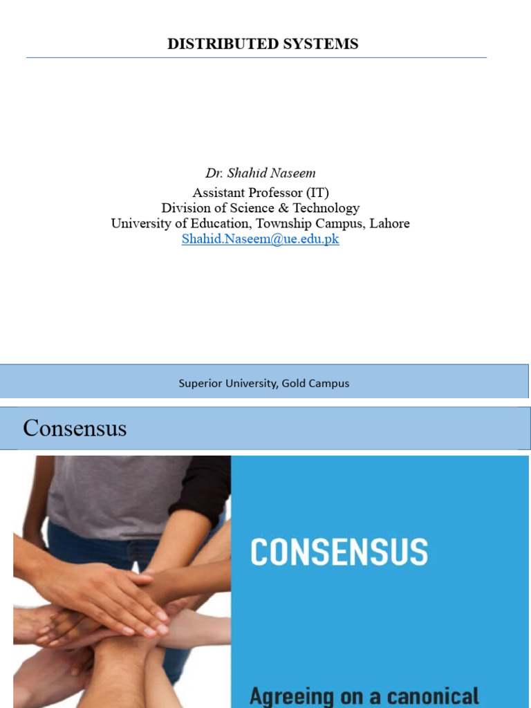 Lecture-6 - Consensus | PDF | Systems Engineering | Concurrent Computing