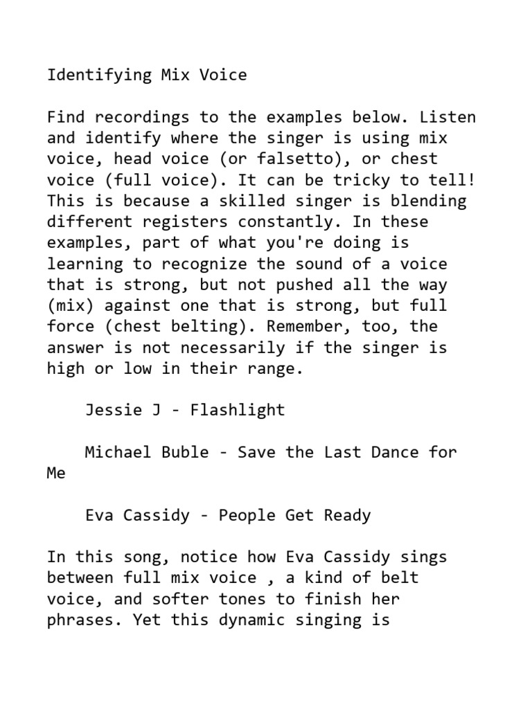 Identifying Mix Voice | PDF