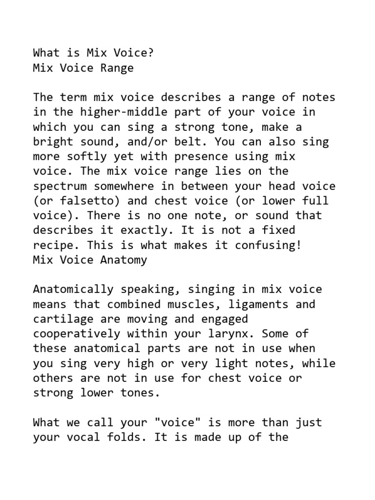 What Is Mix Voice | PDF | Human Voice | Singing