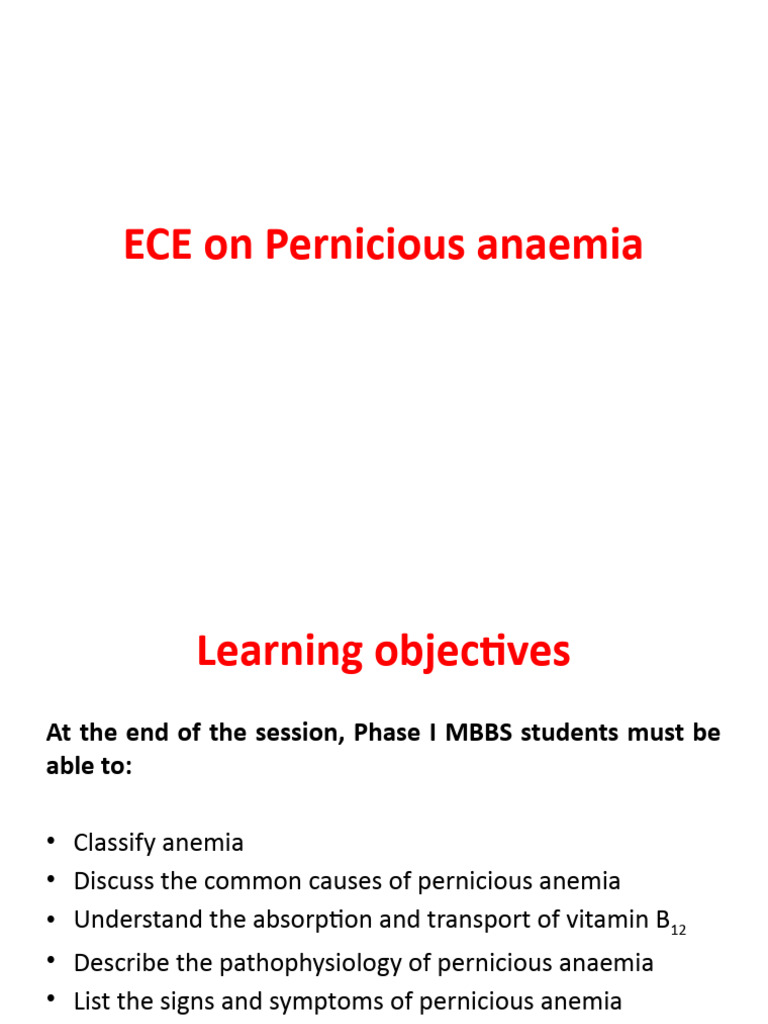 Understanding Pernicious Anemia Pathophysiology | PDF | Vitamin B12 ...