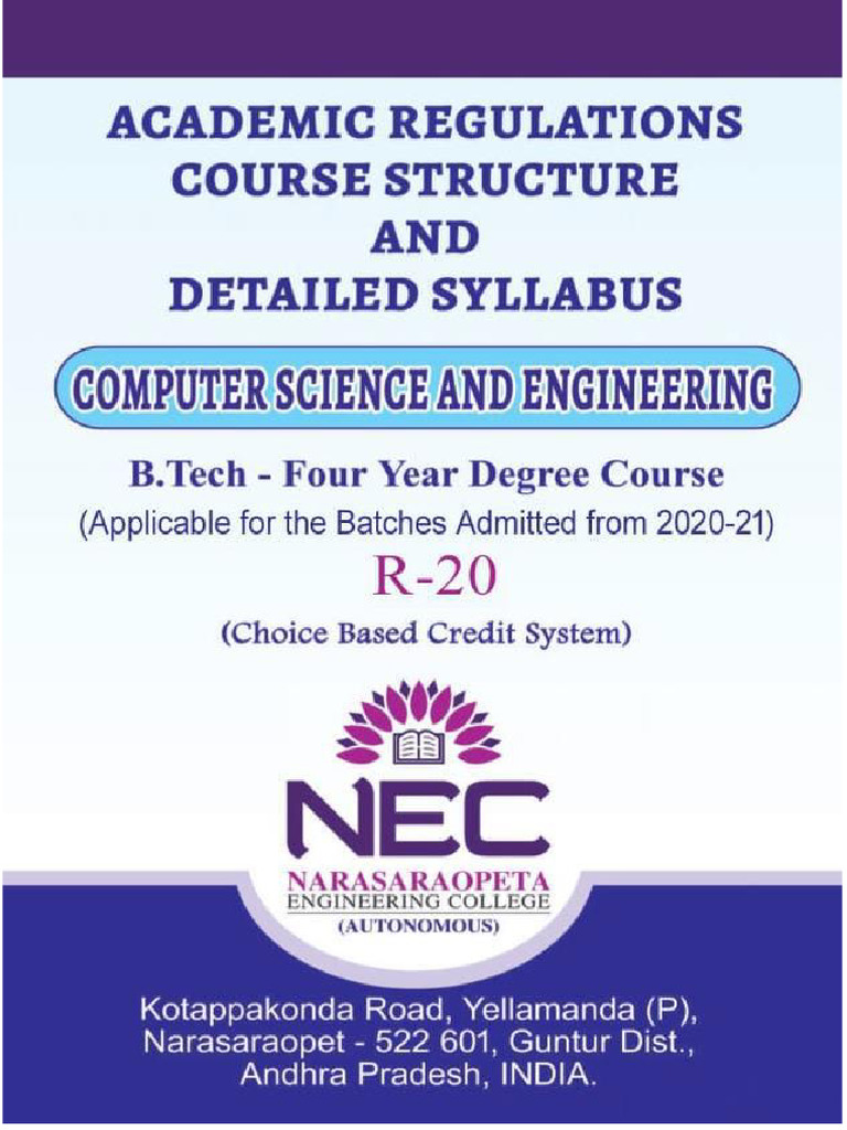 R20 Cse | PDF | Engineering | Academic Degree