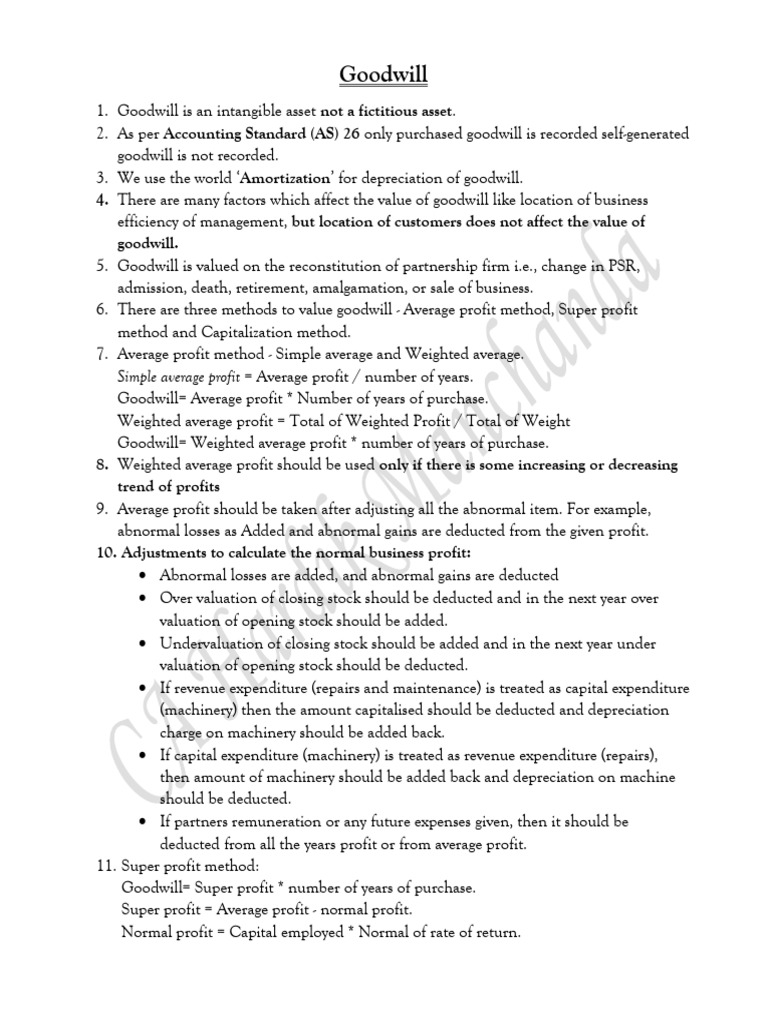 Goodwill | PDF | Goodwill (Accounting) | Expense