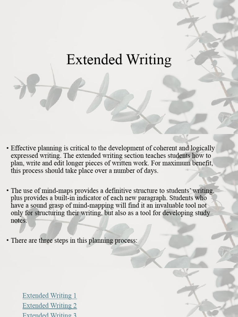 Extended Writing - EnG | PDF | Question | Paragraph