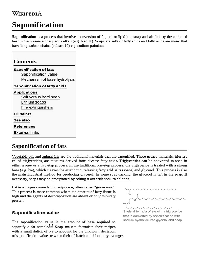 Saponification | PDF | Physical Chemistry | Atoms