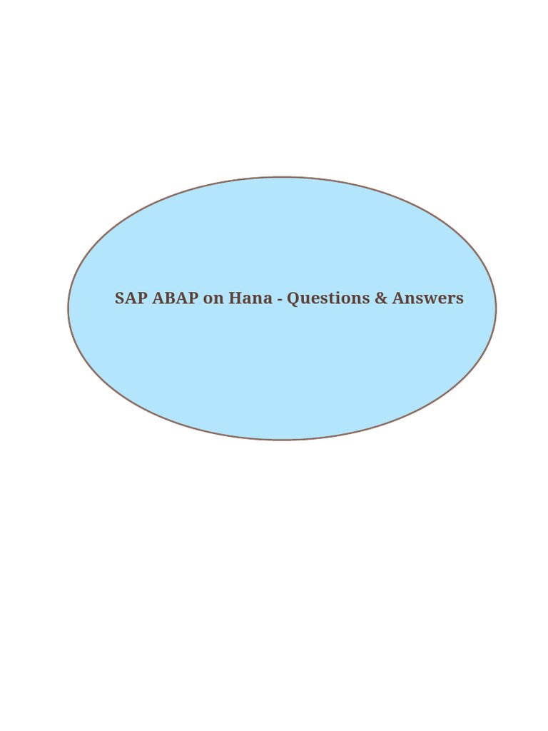 Sap Abap On Hana Questions And Answers Pdf