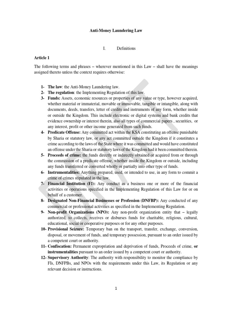 Anti-Money Laundering Law | PDF | Money Laundering | Crimes