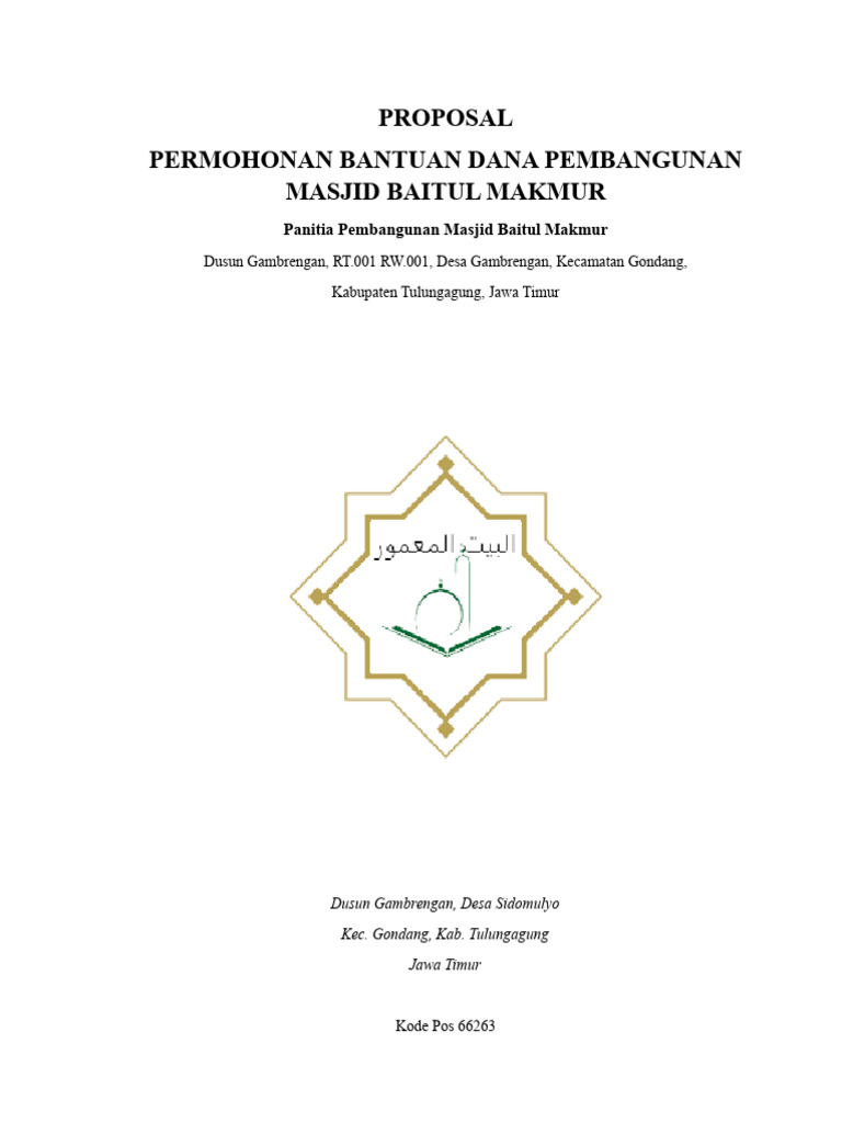 Proposal Masjid | PDF