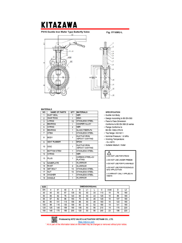 ButterflyValves KITAZAWA | PDF | Steel | Building Engineering