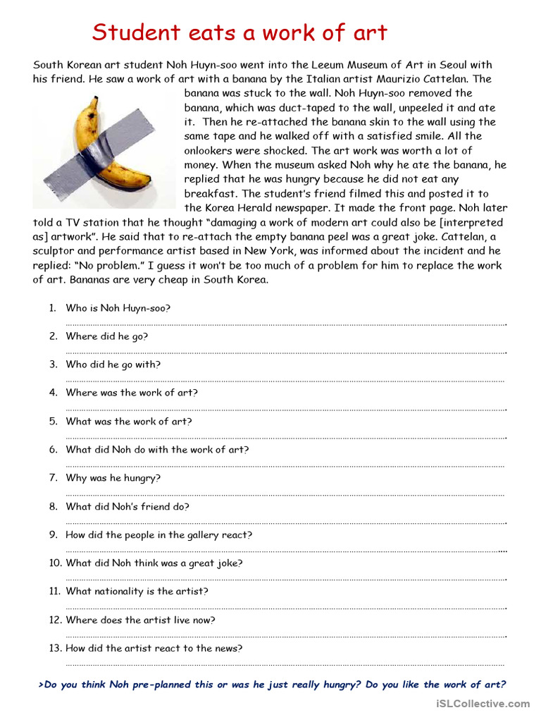 Student Eats Duct-Taped Banana Art | PDF