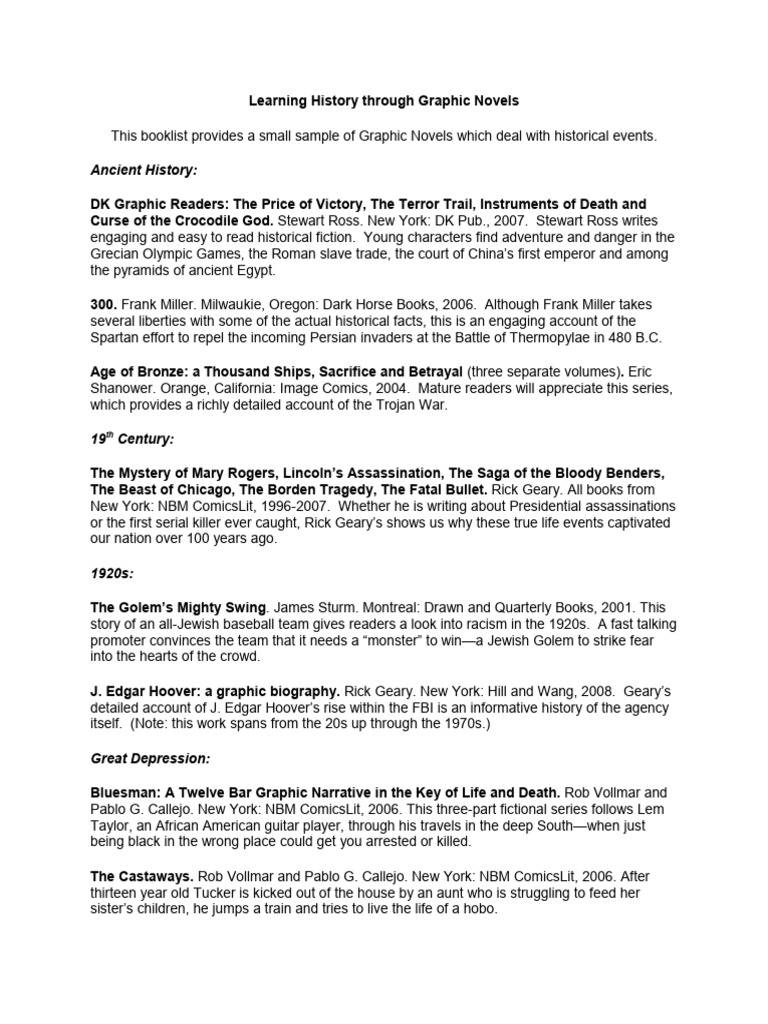 History for Graphic Novel Fans | PDF