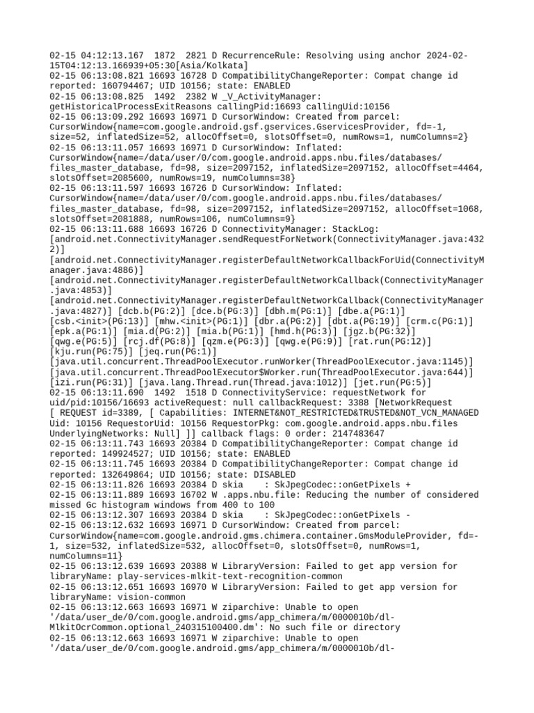 Android Debug Log Analysis | PDF | Java (Programming Language) | Android (Operating System)