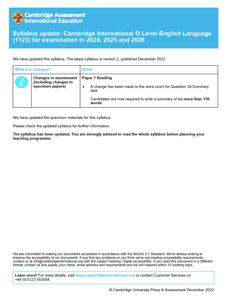 2024 2026 Syllabus Update | PDF