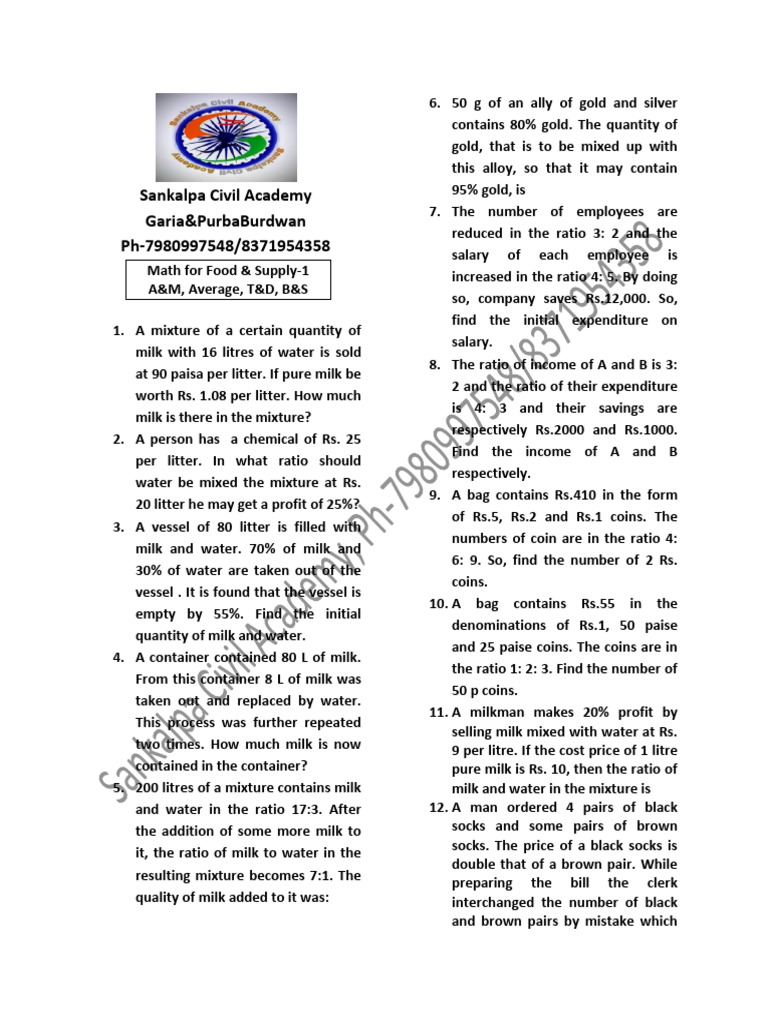 Math For Food-1 | PDF | Speed | Ratio