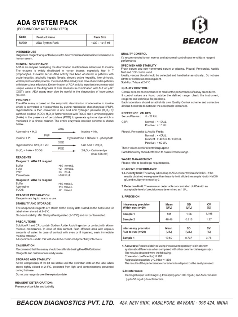 Ada System Pack Ifu (Mindray) | Download Free PDF | Medical Specialties | Clinical Medicine