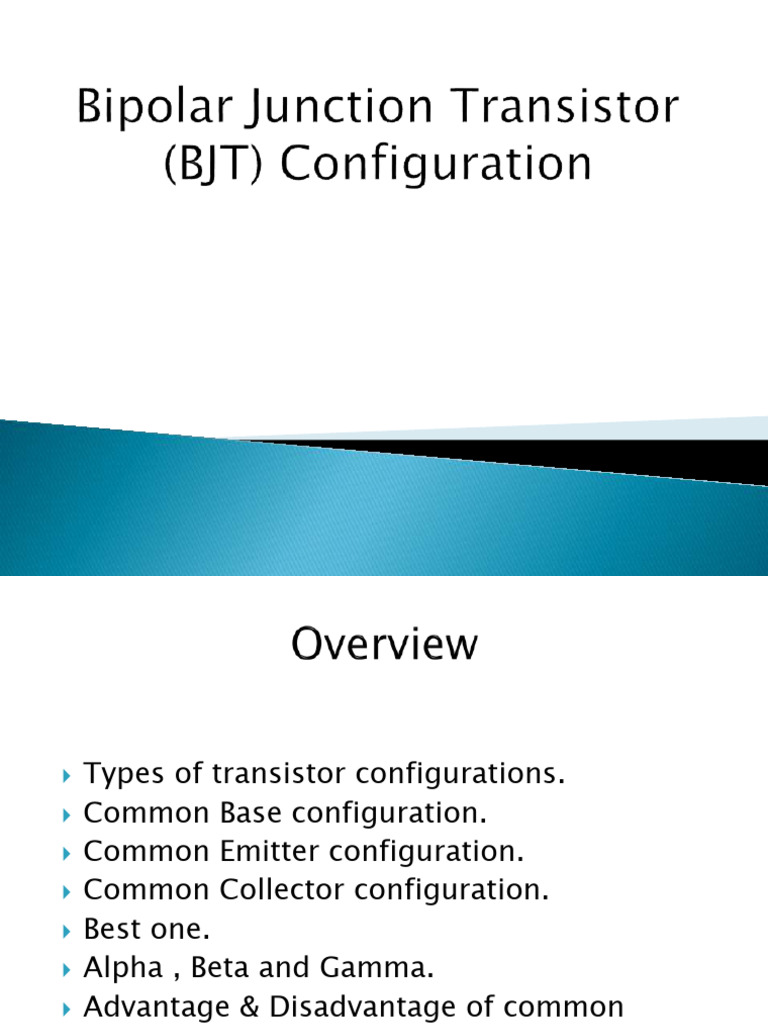 BJT Configuration | PDF | Bipolar Junction Transistor | Information And ...