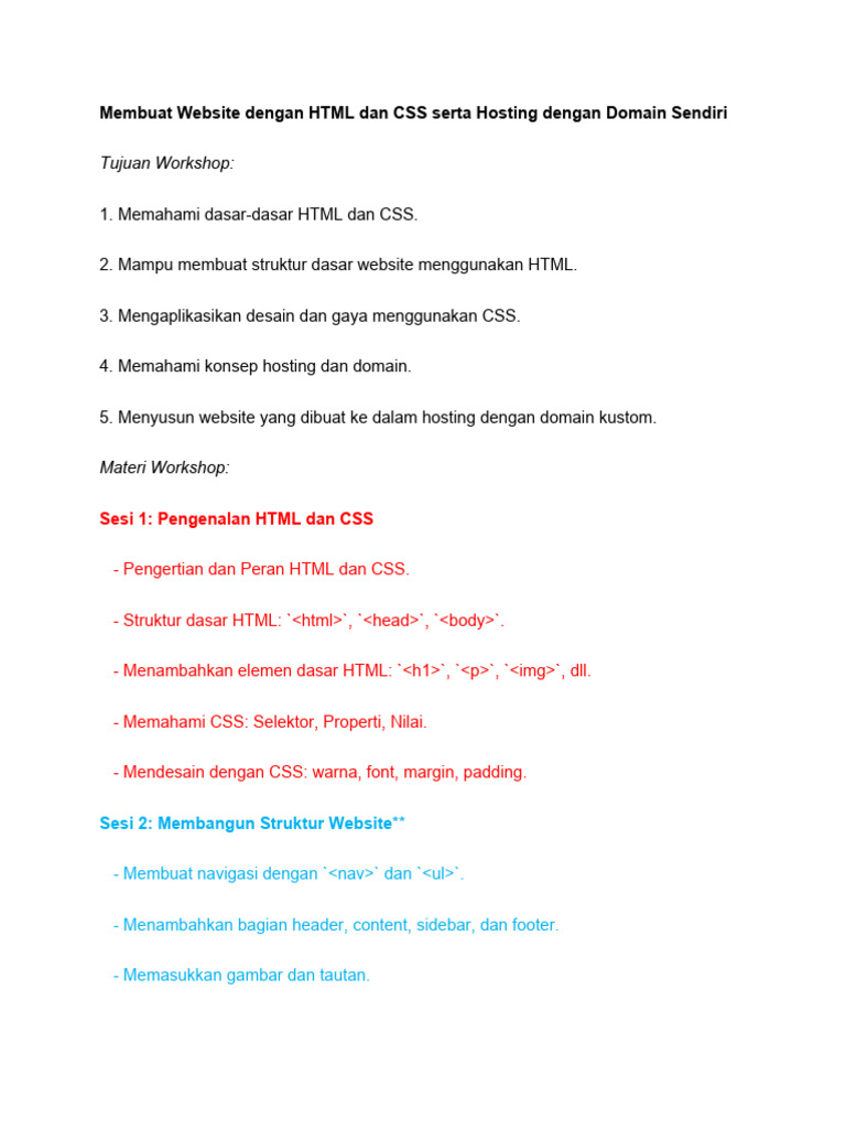 Membuat Website Dengan HTML Dan CSS Serta Hosting Dengan Domain Sendiri | PDF | Seni