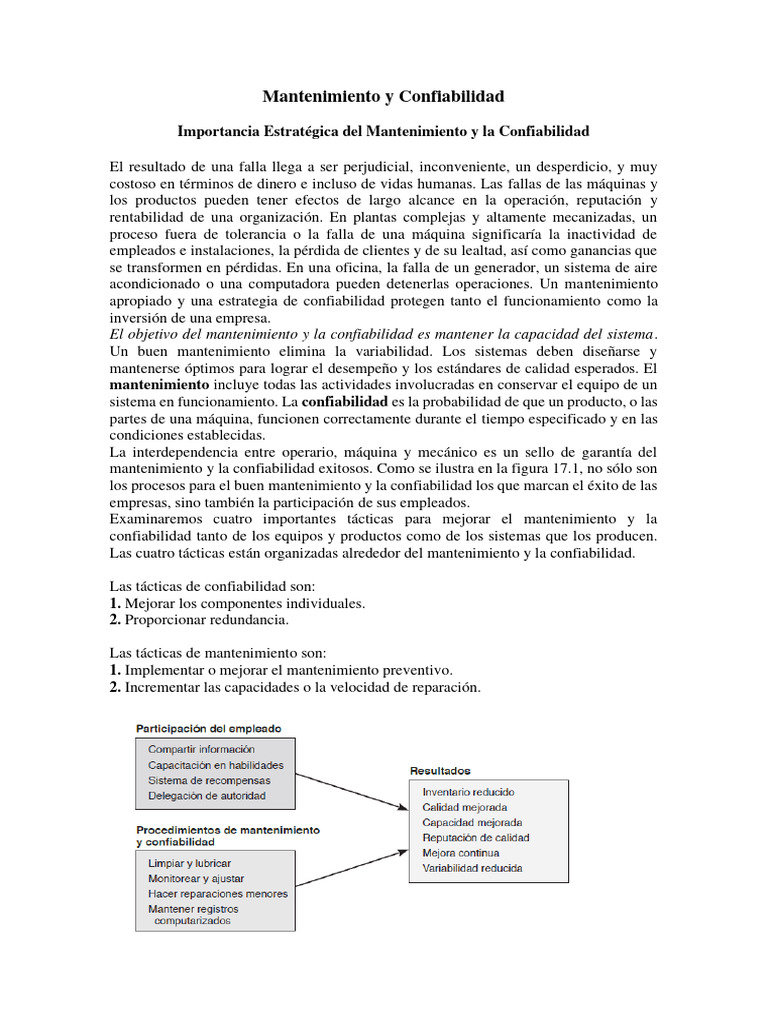 Mantenimiento y Confiabilidad | PDF | Ingeniería de confiabilidad