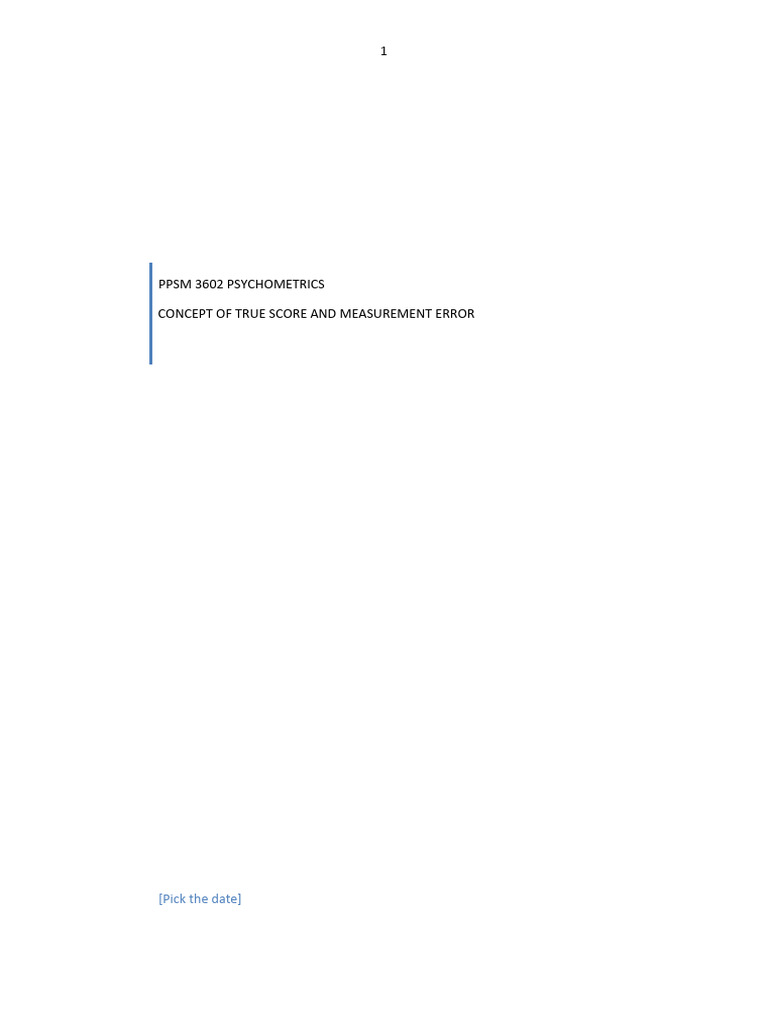 True Score | PDF | Errors And Residuals | Variance