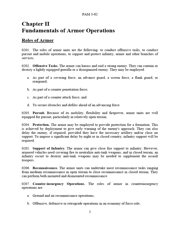 Fundamentals of Armor Operations | PDF | Tanks | Battalion