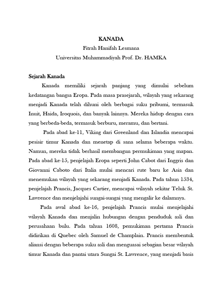 Sejarah dan Kondisi Kanada | PDF