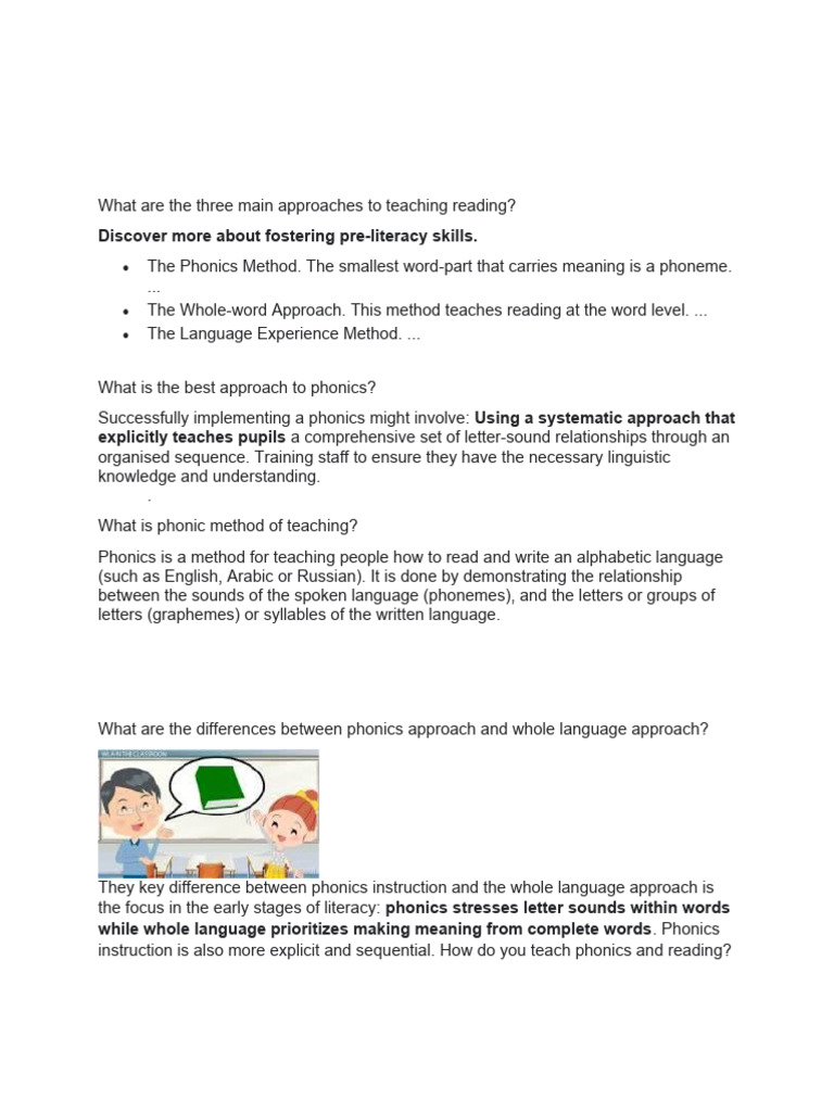 Approaches in Reading | PDF | Phonics | Learning Methods