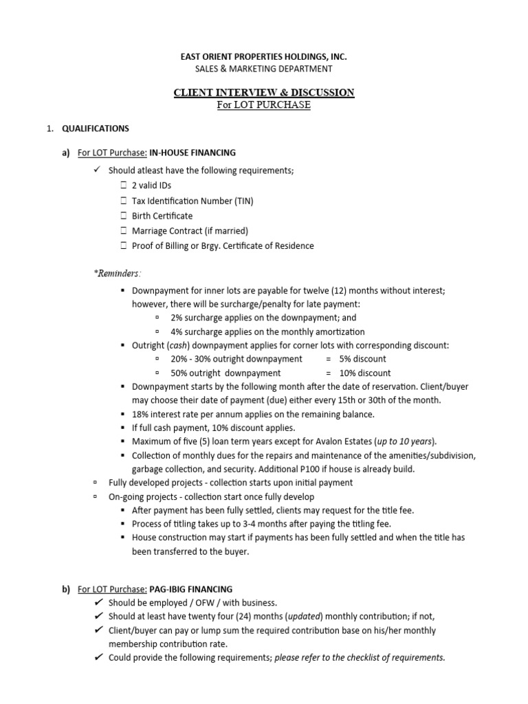 Clients Interview Discussion | PDF | Loans | Fee