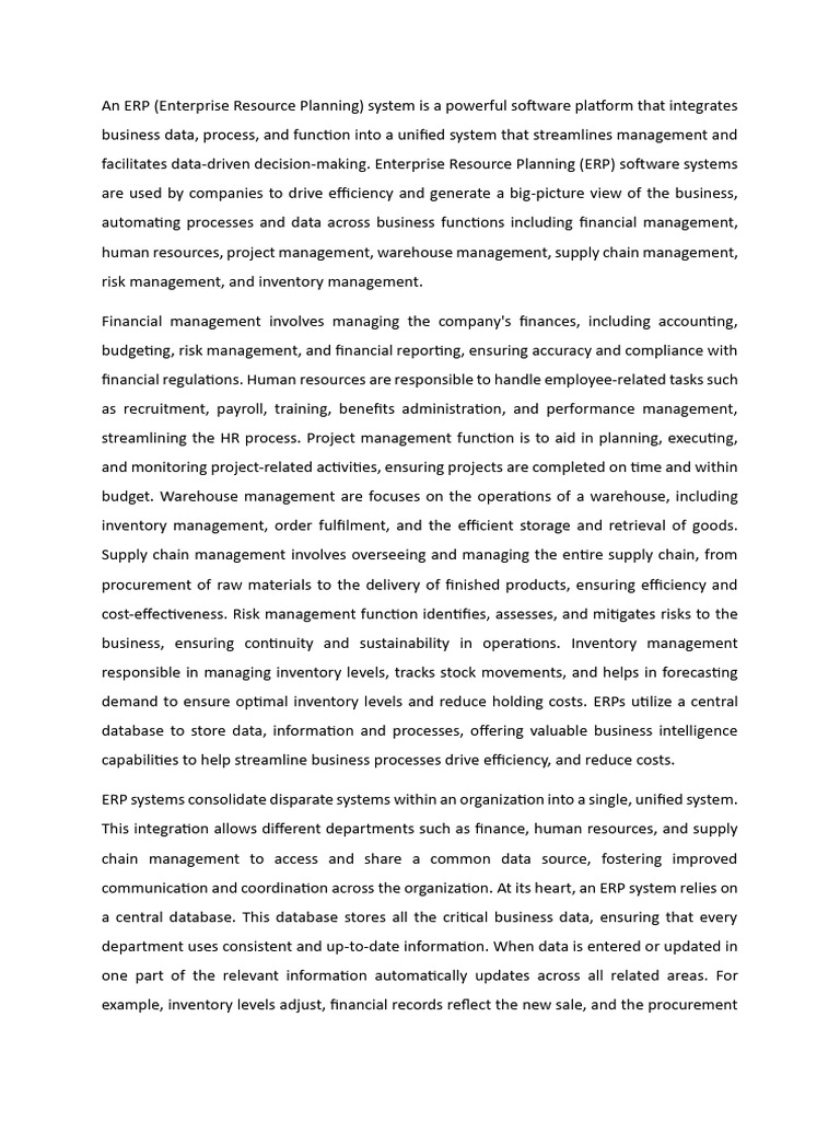 Amazon SAP ERP Case Project | PDF | Enterprise Resource Planning ...