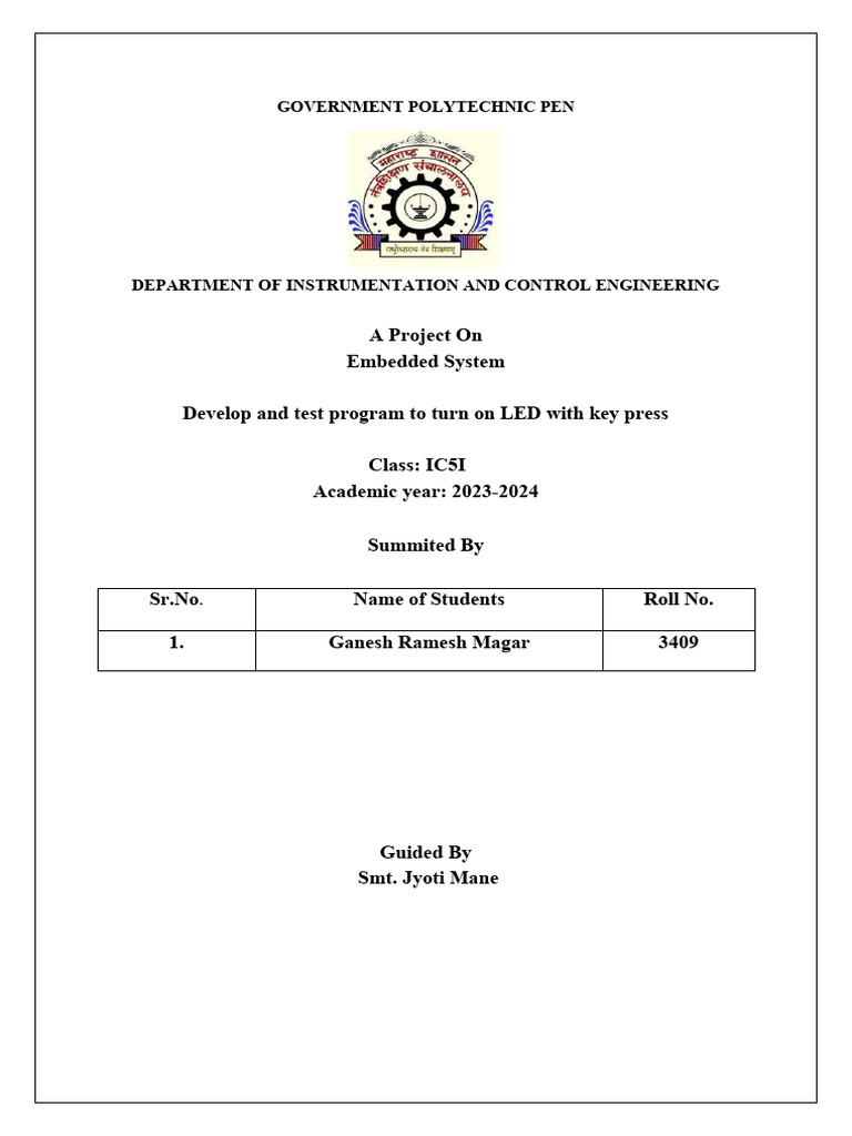 Embedded System Final | PDF | Microcontroller | Computer Engineering