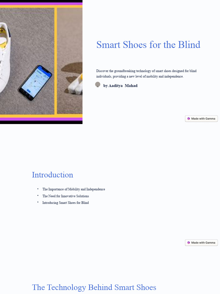 Smart Shoes Enhancing Mobility for the Blind | PDF | Wearable ...