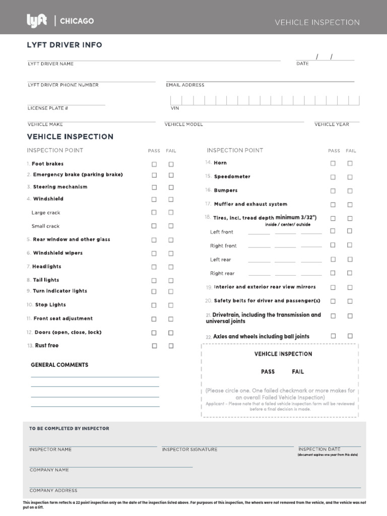 Chicago Inspection Form | PDF | Transport | Vehicles