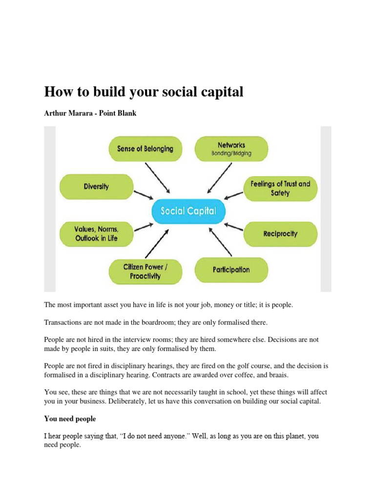 How To Build Your Social Capital | PDF | Social Capital