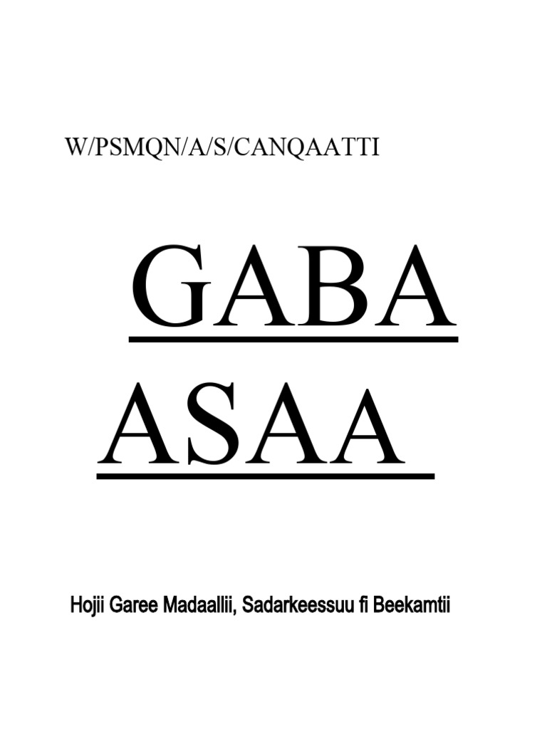 Gabaasa GMSB Kurmaana 1ffaa Bara 2016 | PDF