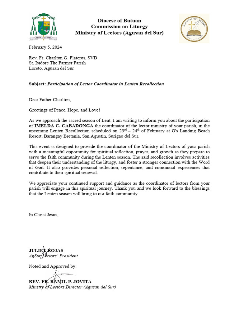 Lenten Recollection for Lectors | PDF