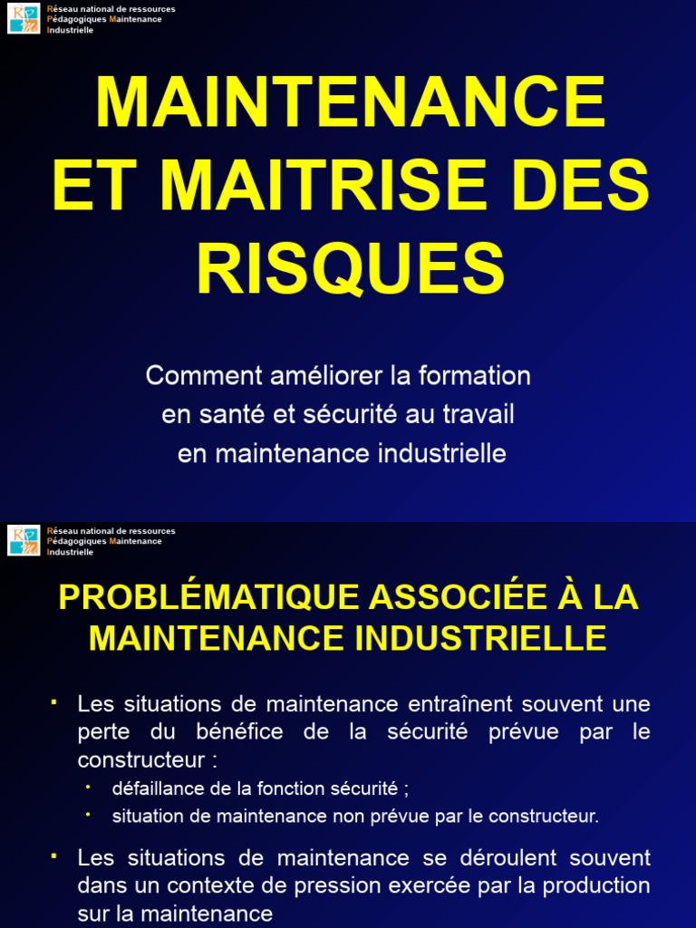 Démarche de Maitrise Des Risques en Maintenance Synthèse | PDF | Risque ...
