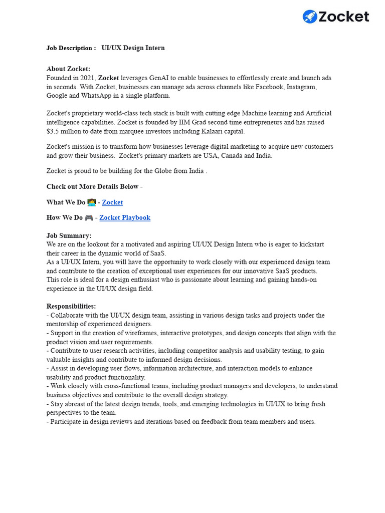 JD - Ui Ux | PDF | User Interface | Design JD - Ui Ux | PDF | User Interface | Design