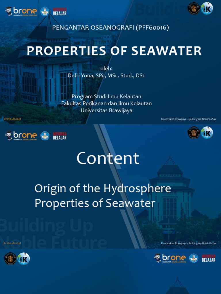 Seawater Properties and Hydrosphere Overview | PDF | Salinity | Water