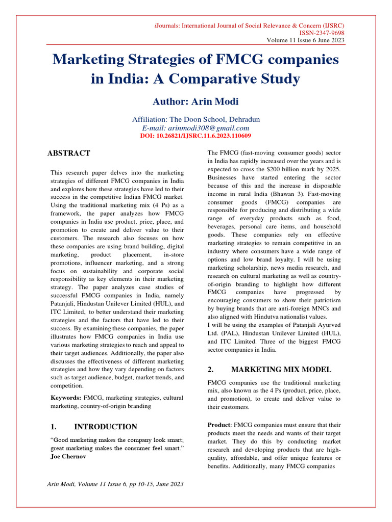 FMCG Marketing Strategies in India | PDF | Marketing | Brand