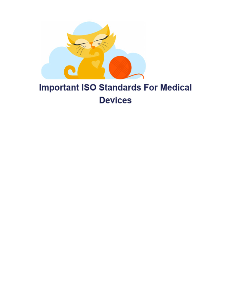 Important ISO Standards For Medical Devices | PDF | Medical Device ...