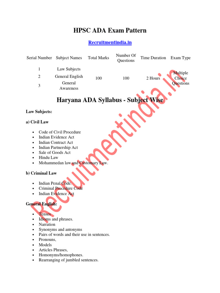 HPSC Ada Syllabus | PDF HPSC Ada Syllabus | PDF