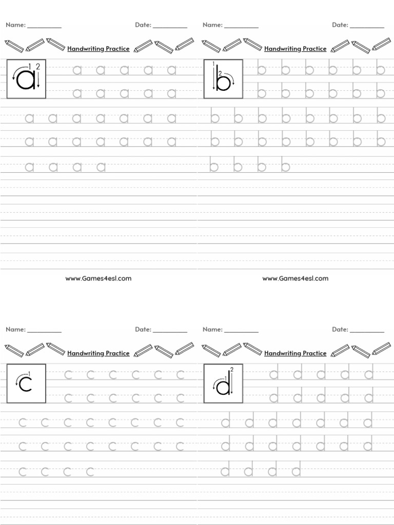 Handwriting Practice Worksheets | PDF | Collation | Graphemes